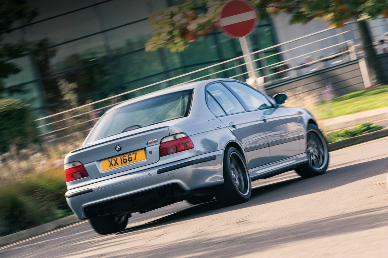 Supersaloon showdown: BMW M5 vs Jaguar S-type R vs Maserati Quattroporte vs Mercedes-Benz E55 ...